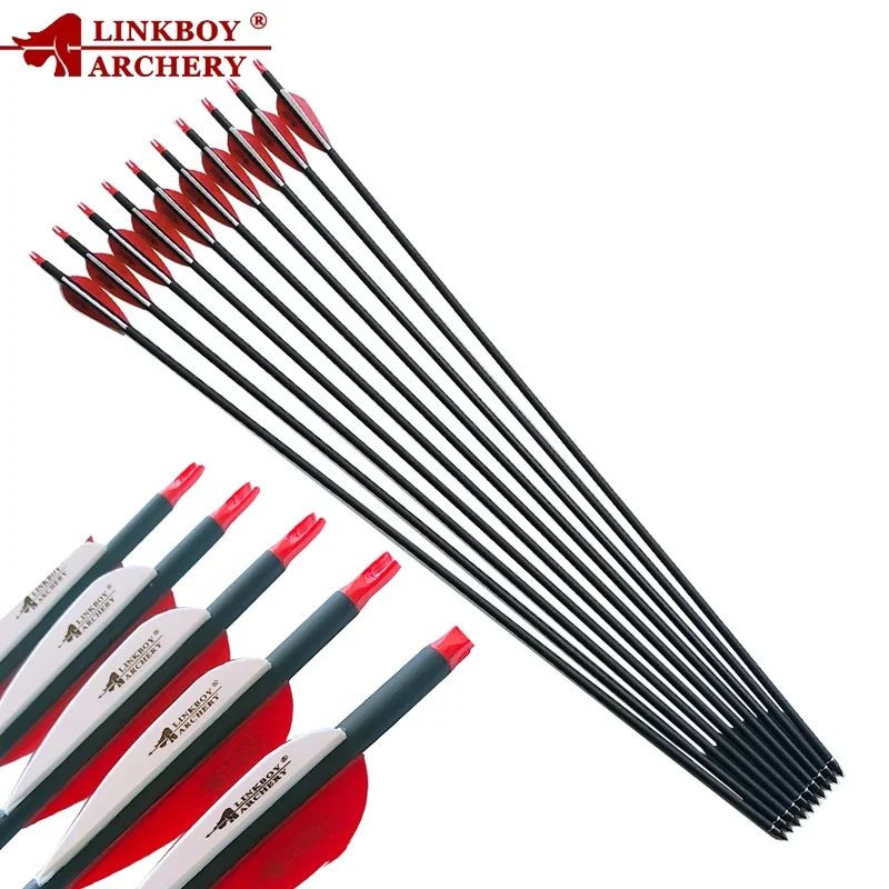 12pcs-Linkboy-Archery-Mix-Carbon-Arrow-Spine-500-28-29-30-Inch-ID6-2mm ...