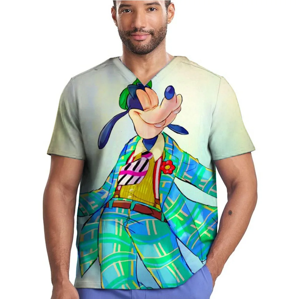 Unisex Medical Uniforms Disney Goofy Print Nursing Clothes Beauty ...