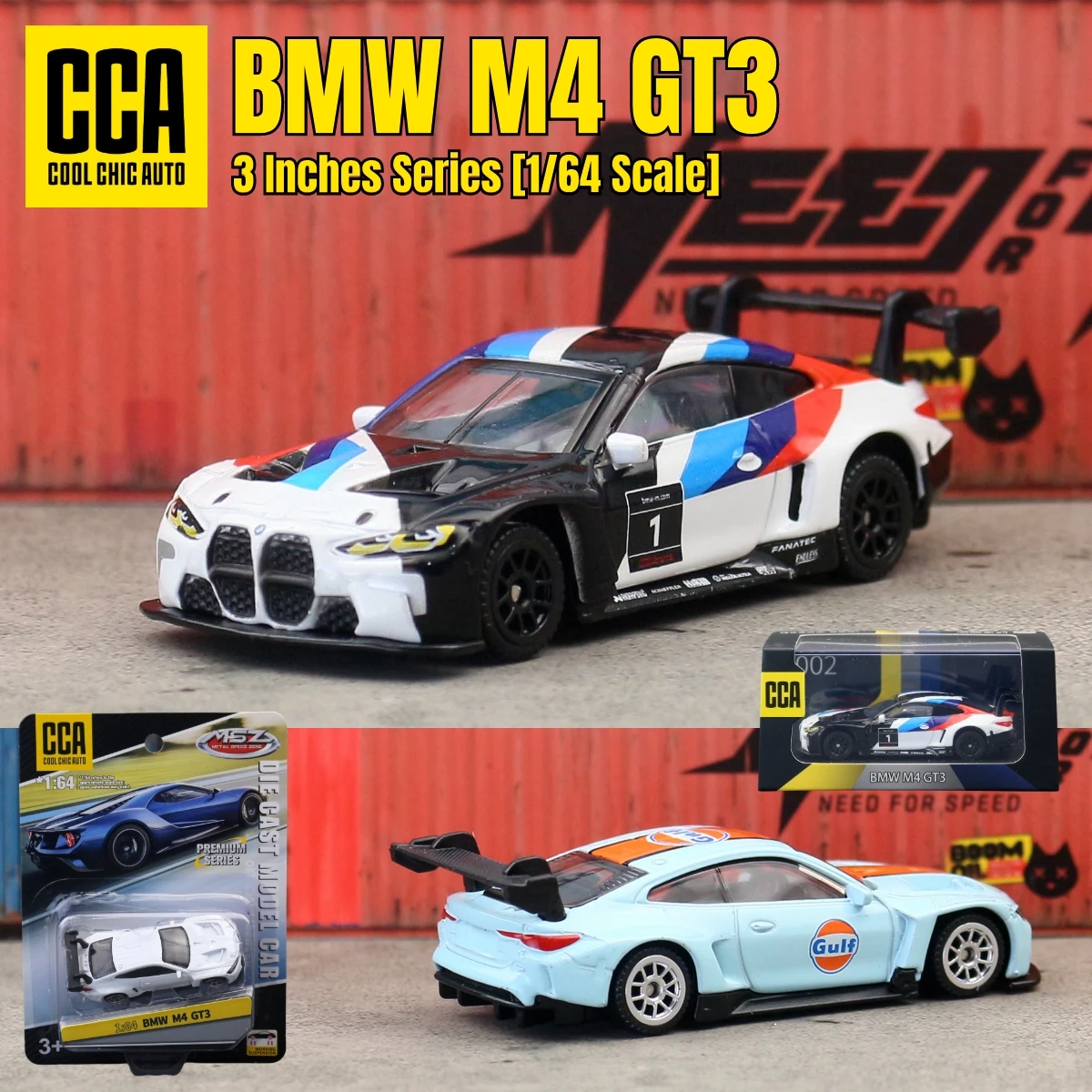 1/64 BMW M4 GT3 Toy Car Model CCA MSZ 1:64 Diecast Vehicle Miniature ...