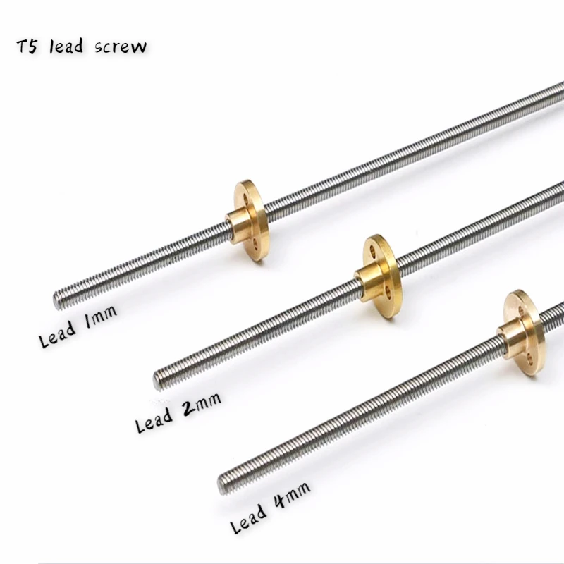 CNC 3D Printer Trapezoidal Rod T5 Lead Screw Thread 5mm Lead ...