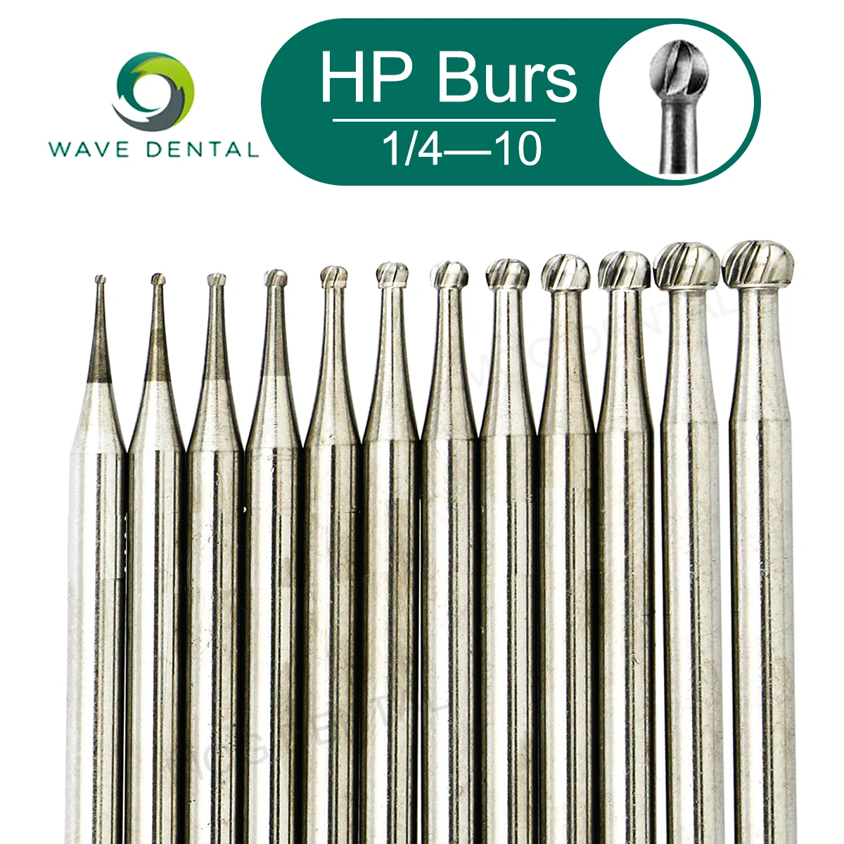 WAVE-Dental-Carbide-Burs-Low-Speed-Round-Head-HP-Tungsten-Steel-Dental ...