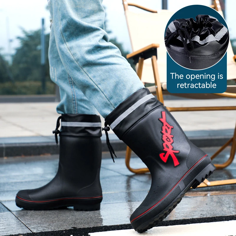Botas-de-chuva-antiderrapantes-masculinas-sapatos-de-borracha-quente-ao ...