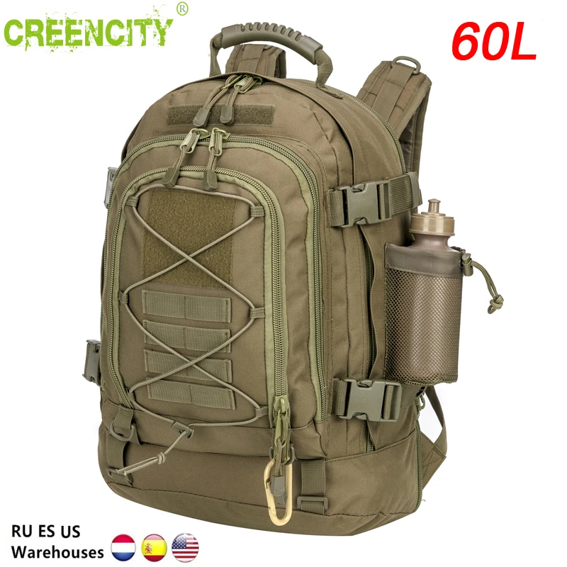 60l Men Military Tactical Backpack Molle Army Hiking Climbing Bag ...