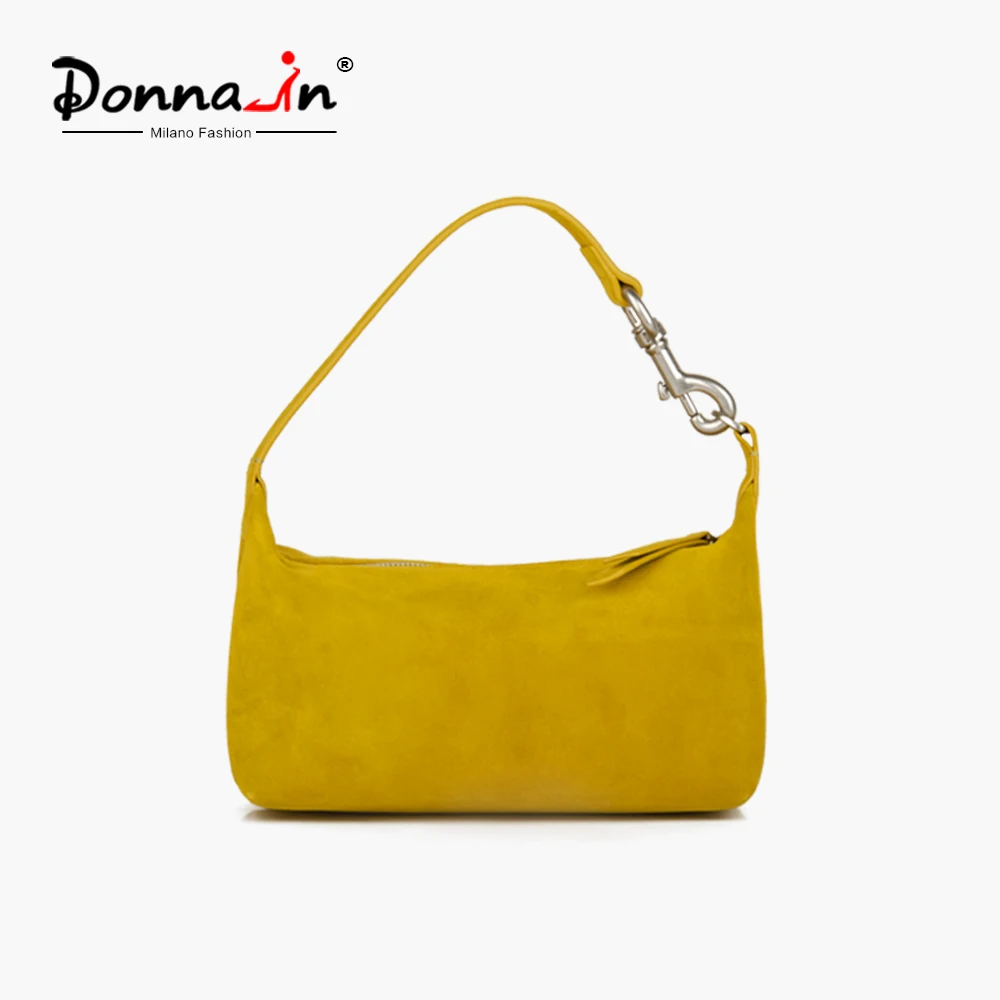 Donna-in Natural Suede Hobo Handbag for Women Genuine Sheepskin Leather ...