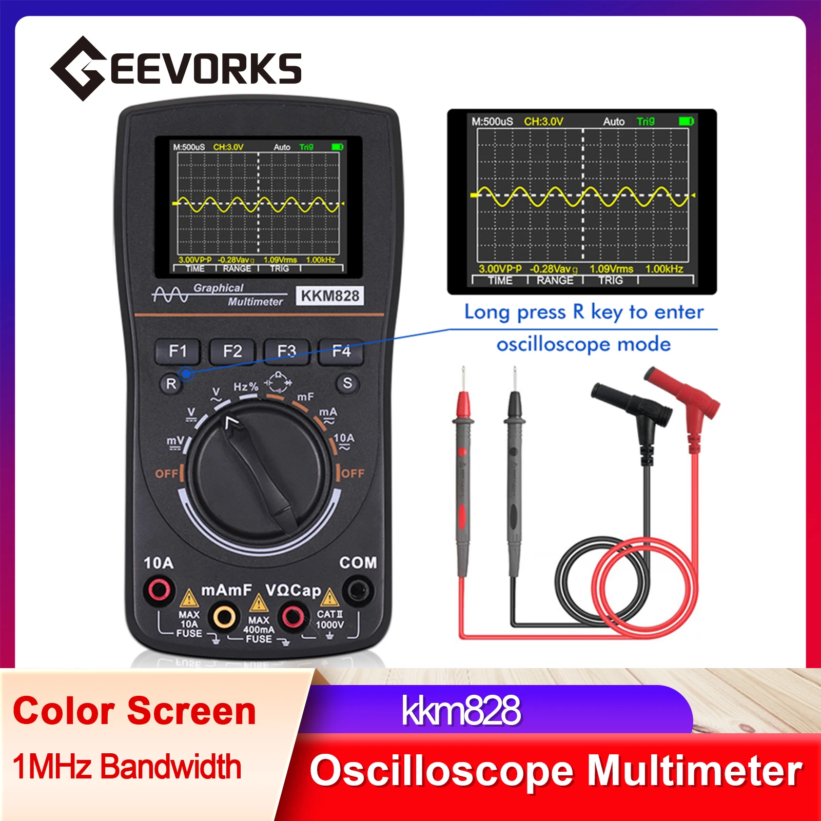 Multímetro de osciloscopios digital portatil 2 en 1 inteligente ...