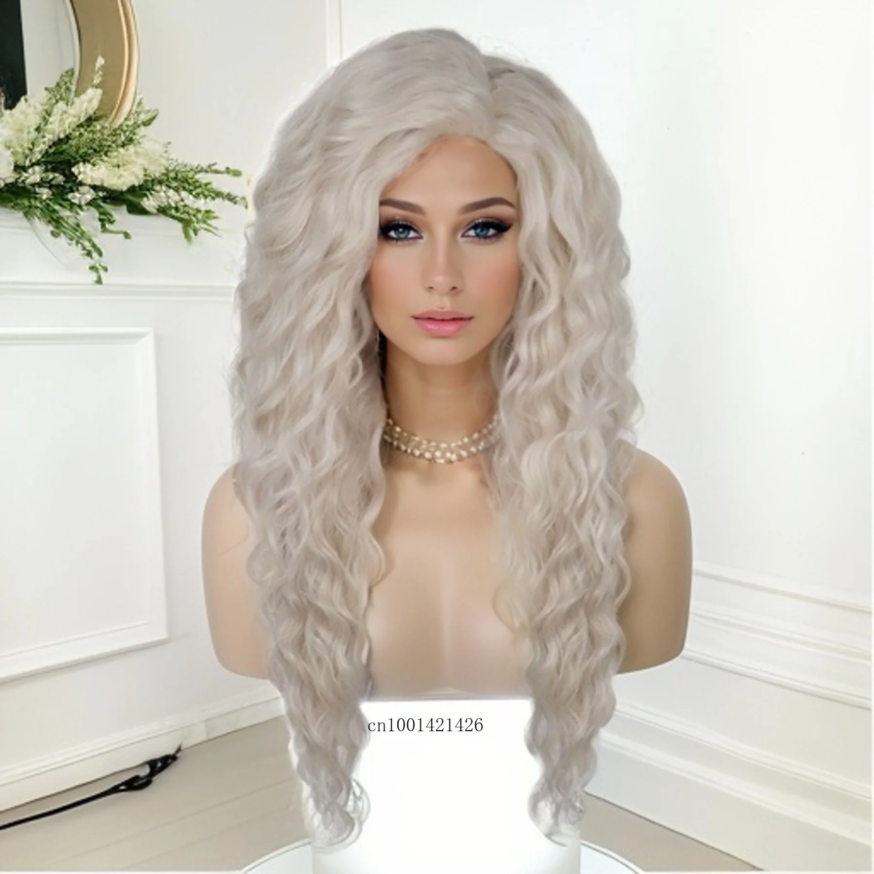 Platinum-Blonde-Wigs-for-Women-Synthetic-Hair-Long-Wavy-Wig-Big-Volume-Hairstyles-Thick-Hairline ...