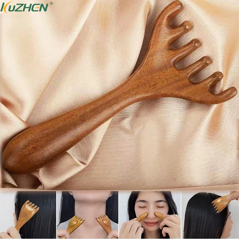 1Pc-Wooden-Head-Massager-Scalp-Gua-Sha-For-Body-Neck-Leg-Massage-Five ...