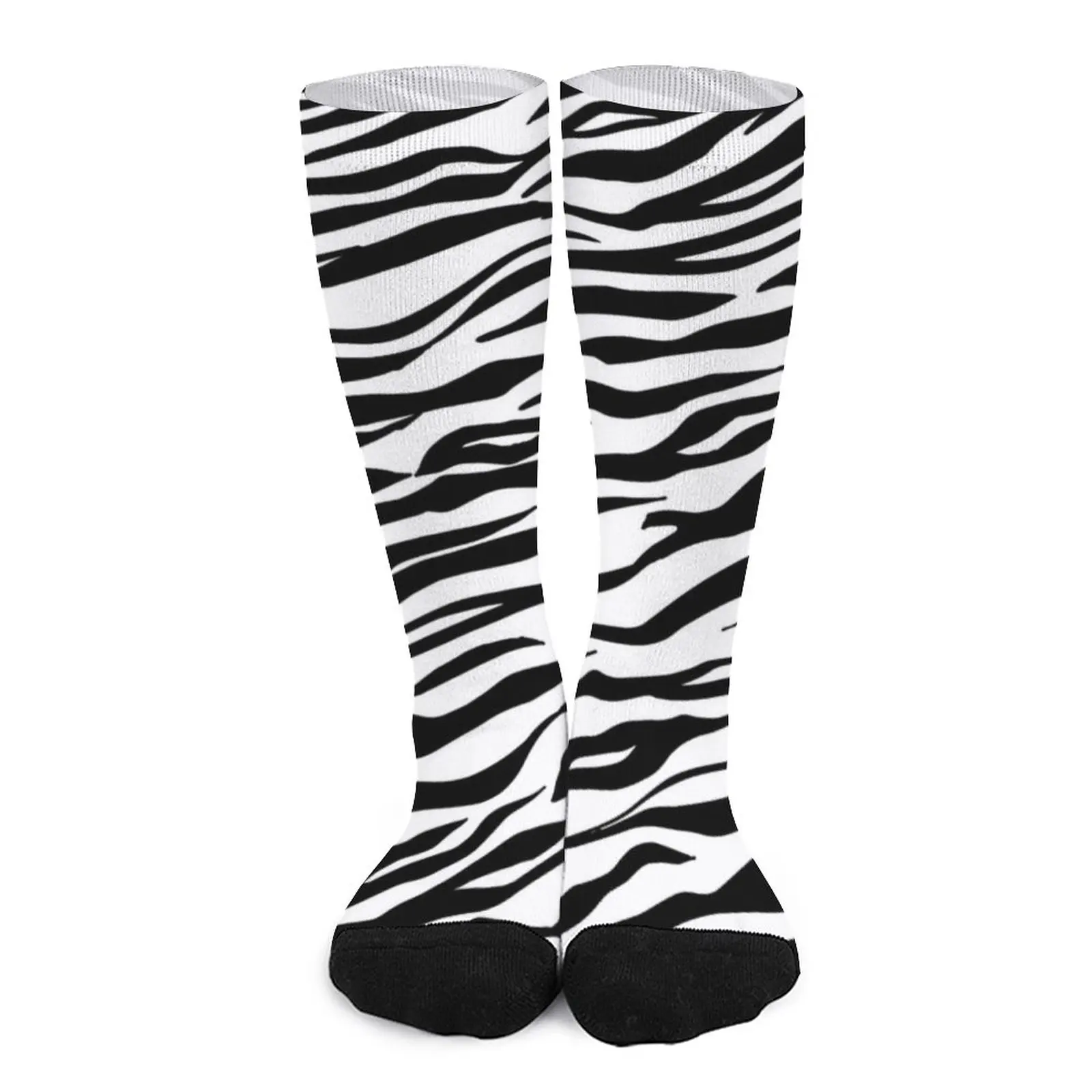Black-White-Tiger-Print-Socks-Animal-Fur-Stripes-Retro-Stockings-Winter ...