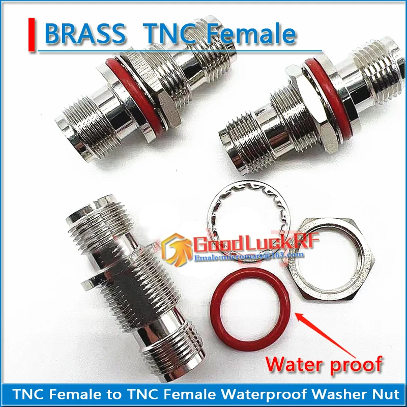 High-quality Dual TNC Female to TNC Female Washer O-ring Bulkhead Waterproof Washer Nut Brass RF ...