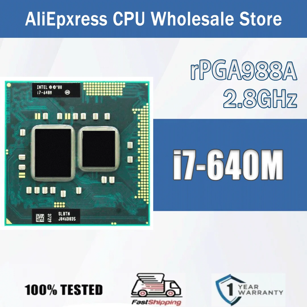 Intel Core I7-640M 2.8GHz Dual Core 4M 35W I7 640M Computer CPU ...