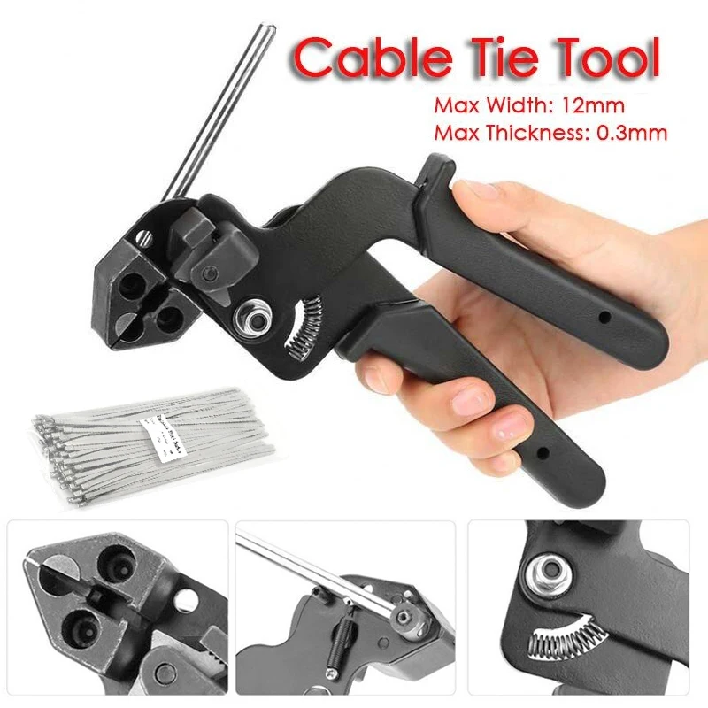 Cable Ties Plier Fastening Strap Cutting Tool Cutter Tension Automatic ...