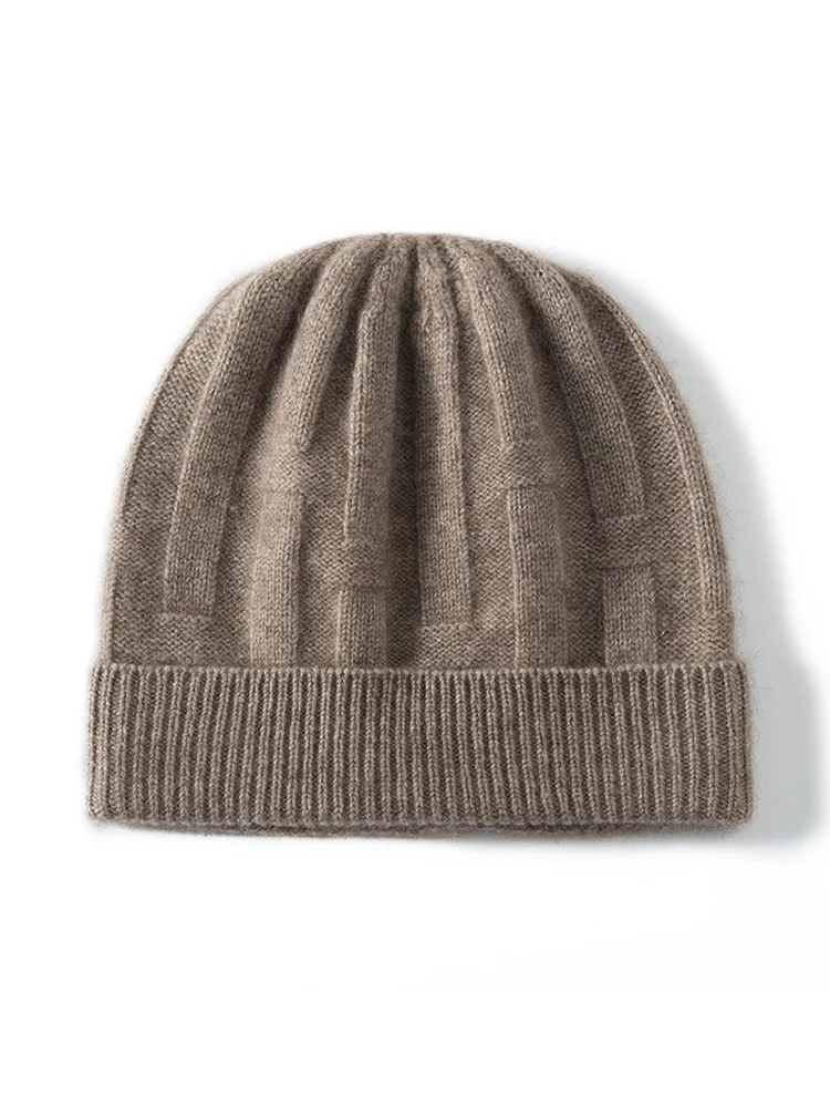 MELILAMB-Winter-New-Men-s-Knitted-Warm-100-Cashmere-Hat-Casual-High ...