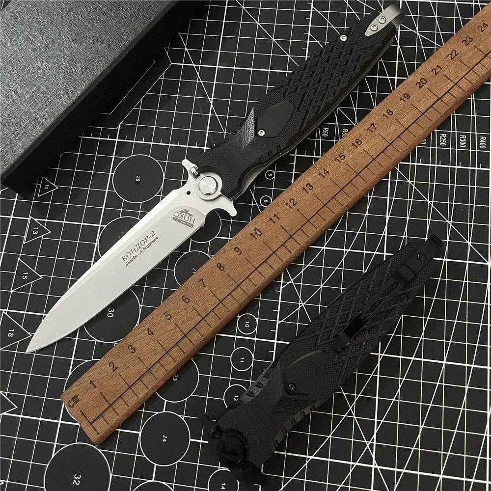 Russian-HOKC-Tactical-Folding-Knife-D2-Blade-G10-Handle-Camping-Outdoor ...