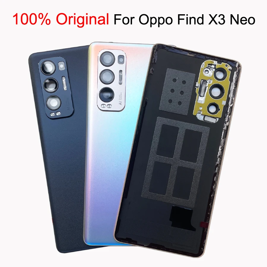 Cristal Original para OPPO Find X3 Neo 5G CPH2207, cubierta trasera de batería, funda trasera ...
