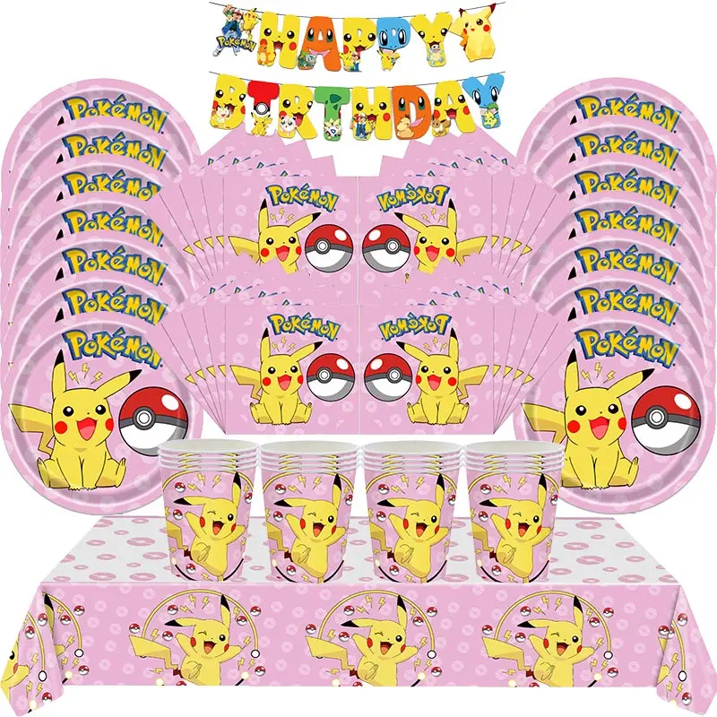 Pokemon-Birthday-Decorations-Set-Girls-Pink-Paper-Plates-Cups-Tableware ...
