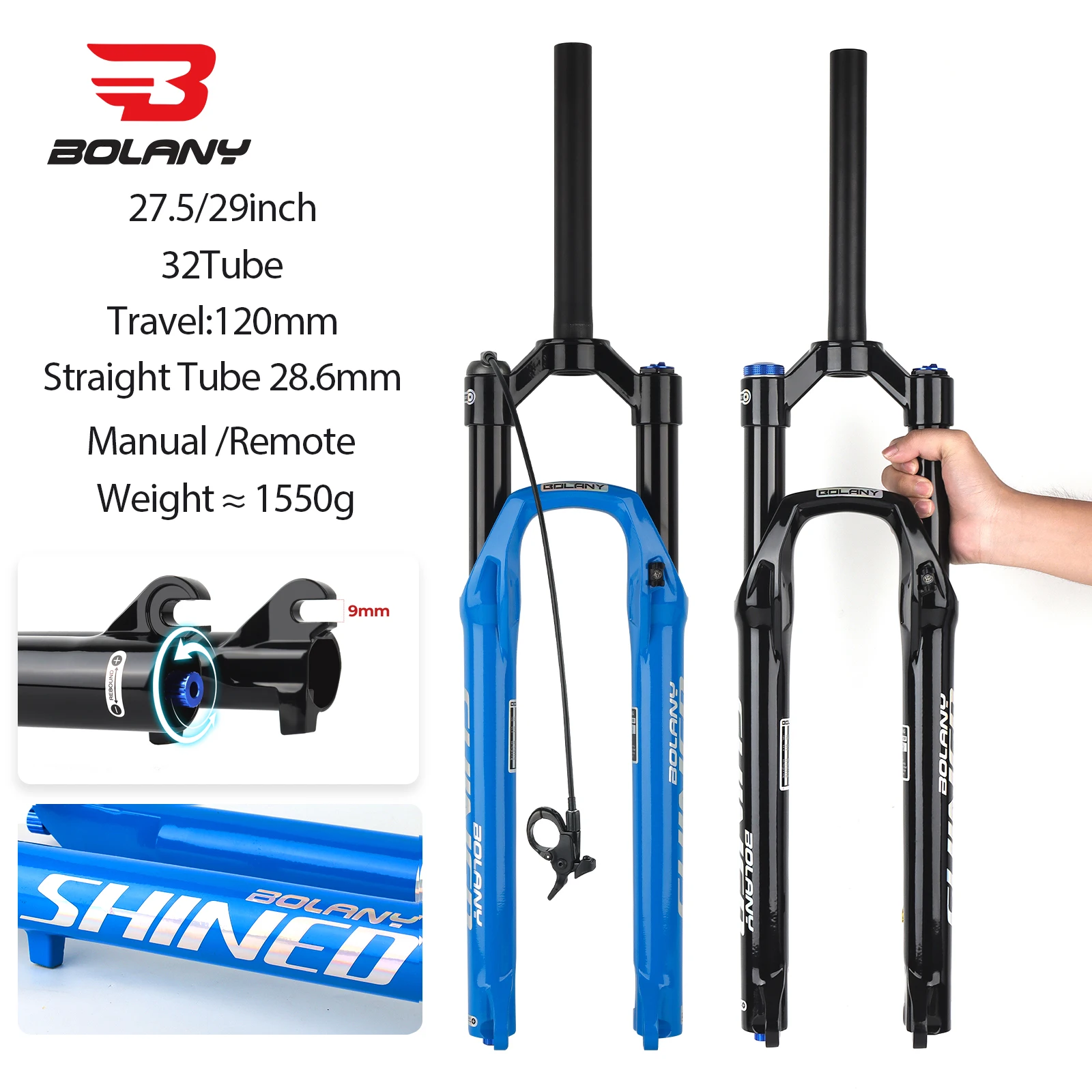 BOLANY-Bicycle-Air-Fork-26-27-5-29-Inch-Ultralight-Straight-Tube ...