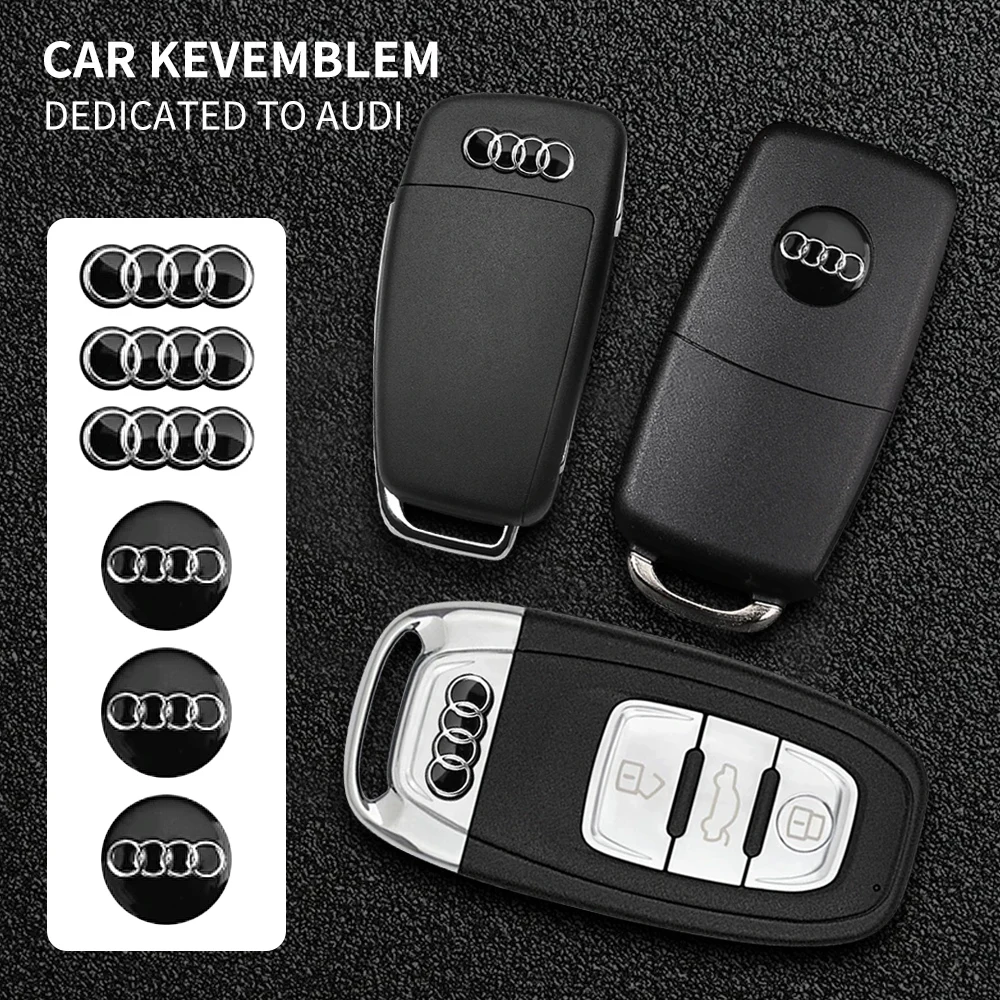 2/5/10pcs 14MM 16MM Car Remote Key Aluminum Logo Sticker For Audi sline ...
