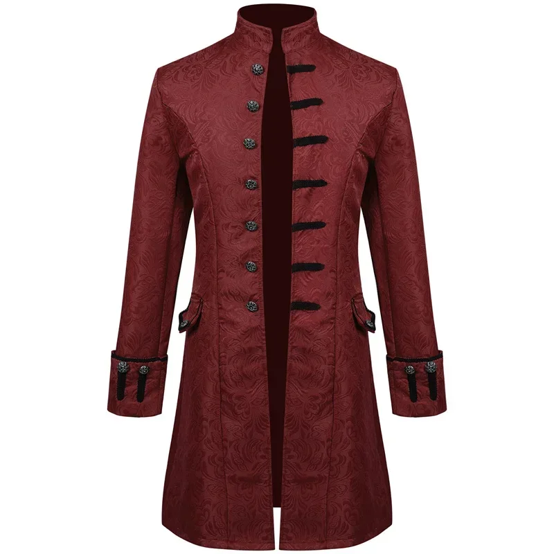 New Men's Thin Stage Performance Jacket Long Jacket Black/Blue Men's ...