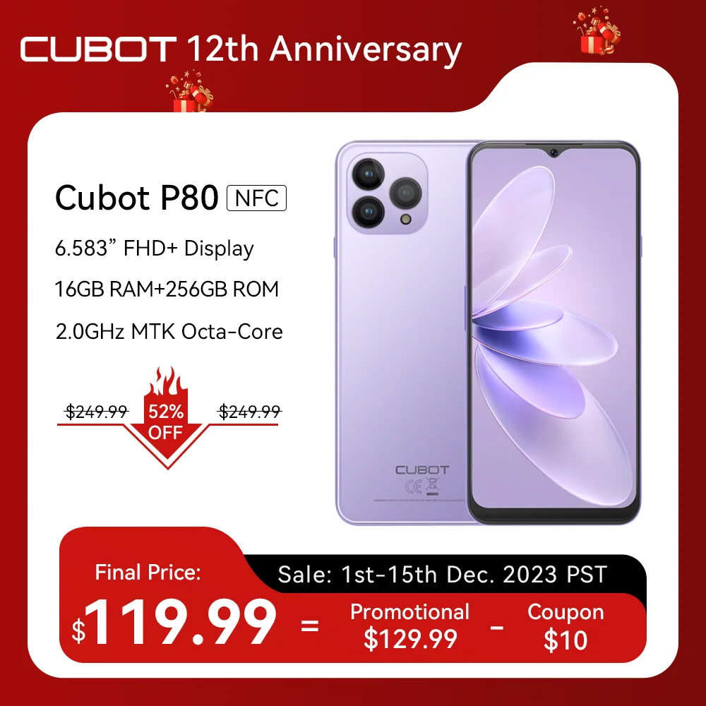 Cubot-2023-New-Global-Version-Smartphone-P80-Android-13-Phone-8GB-RAM ...