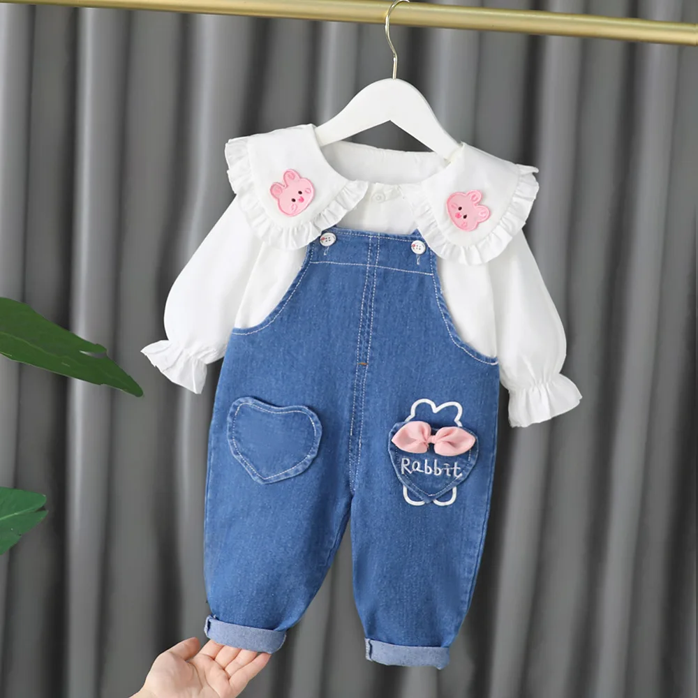 2024-kids-Clothing-Set-cute-girls-0-4year-Long-Sleeve-Shirt-Denim ...