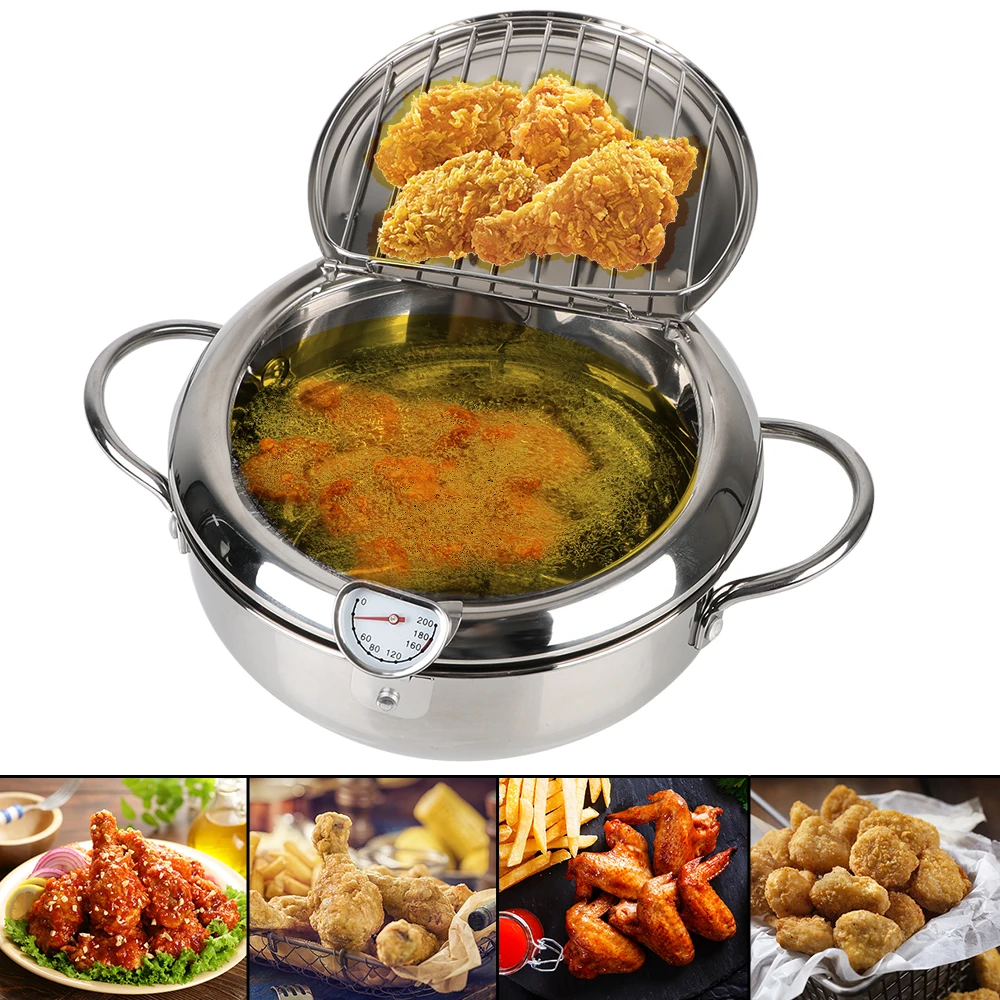 20 cm Cooking Tool 304 Stainless Steel 2 Handles 2.2L With Thermometer ...