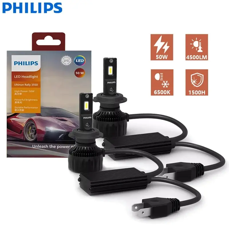 Philips-Ultinon-Rally-3550-LED-H4-H7-H11-HB3-HB4-HIR2-9005-9006-9012 ...