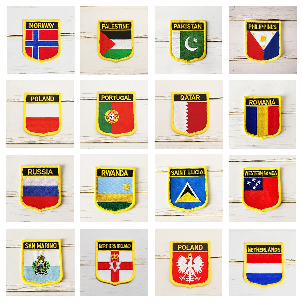 National-Flag-Shield-Embroidery-Patch-Badge-All-Over-the-World-6-7cm ...