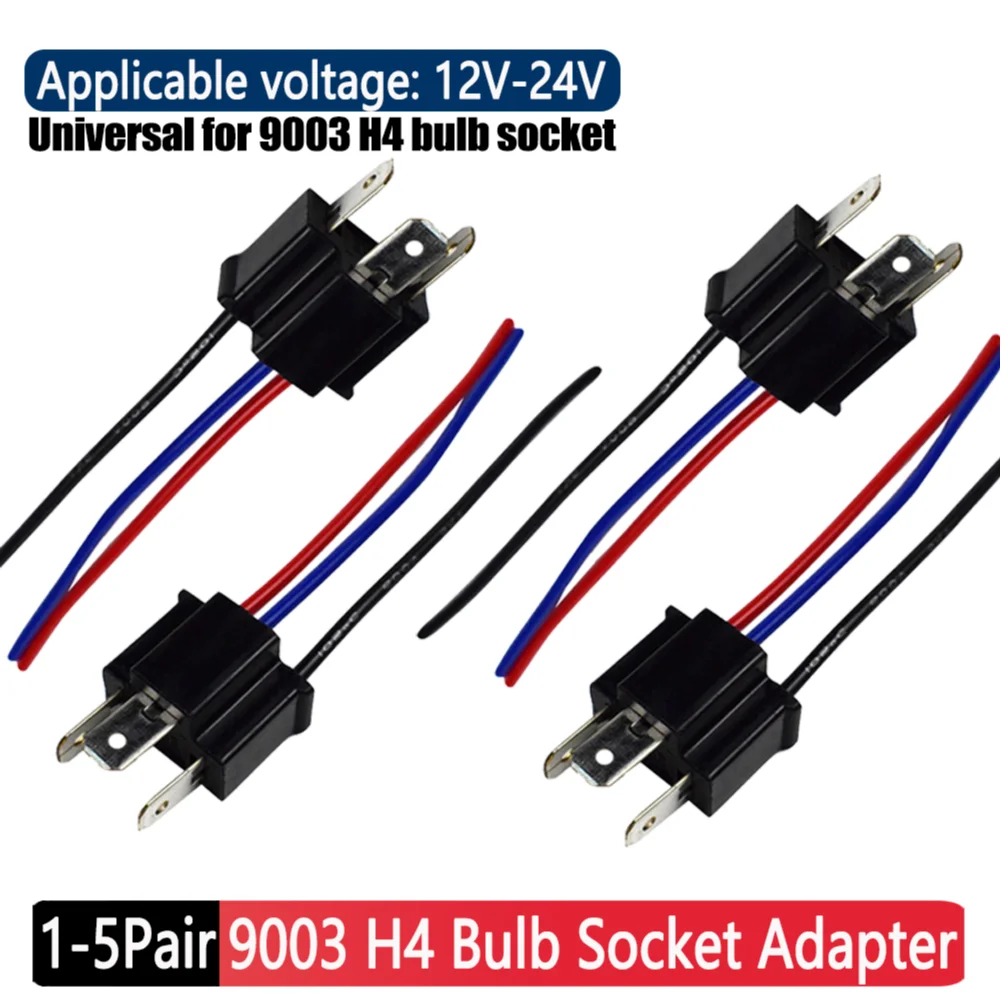 2-10pcs 9003 H4 Socket Wiring Harness Male Connector Headlamp Connector ...