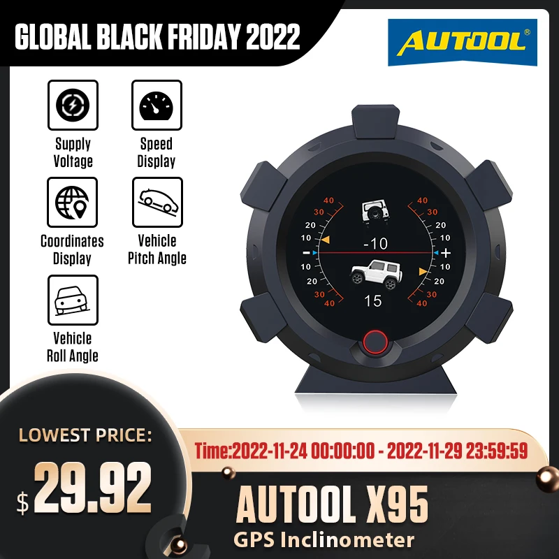 Autool X95 Car 4x4 Inclinometer Provide Slope Angle Speed Satellite ...
