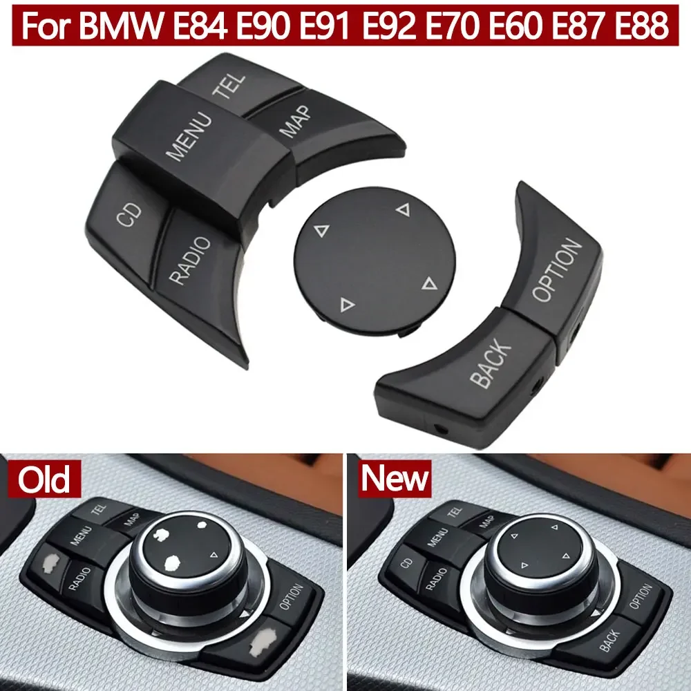 Car Interior CIC IDrive Multi Media Knob Menu Buttons For BMW X1 X5 X6 ...