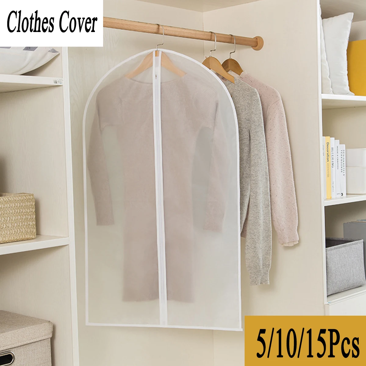 5Pcs-Clothes-Hanging-Dust-Wedding-Dress-women-knitted-Suit-Coat-Cover ...