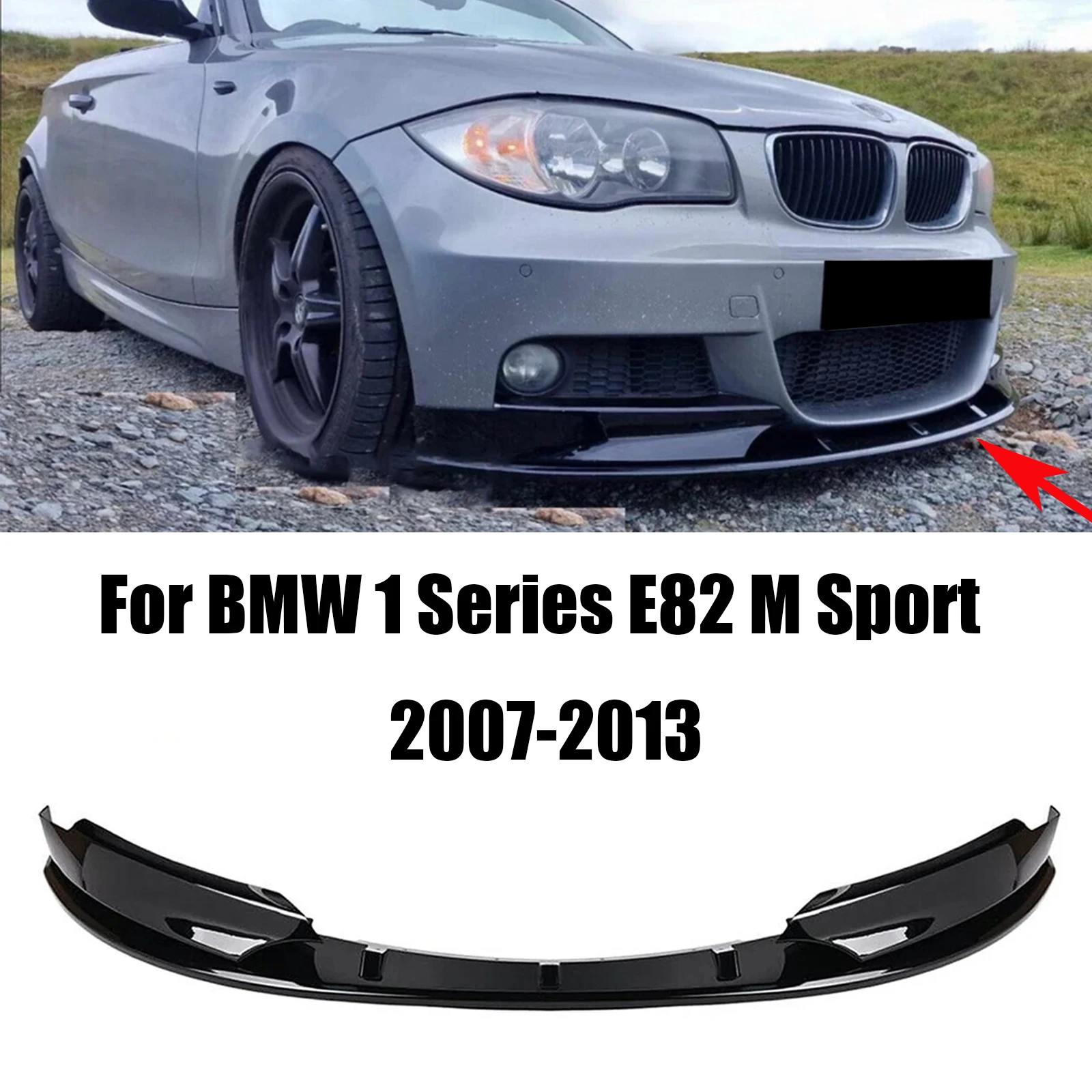 Car Front Bumper Lip Splitter Diffuser Spoiler Protector Glossy Black ...