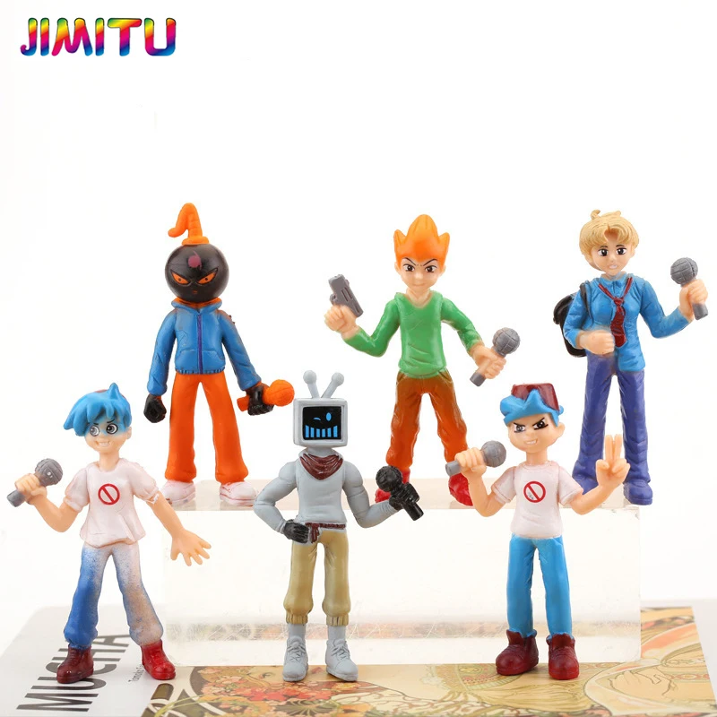6pcs Friday Night Funkin Action Animed Figure Toys Skid Pump Friday ...