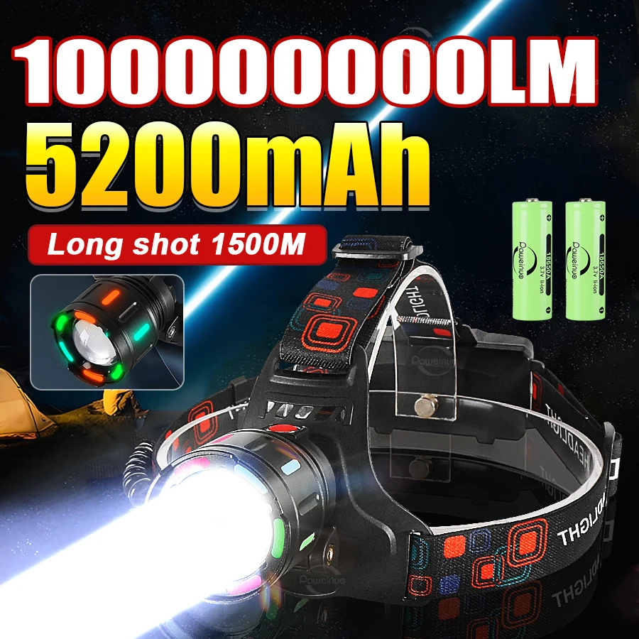 Most-Powerful-Rechargeable-Head-Flashlight-Fluorescence-Led-Headlamp ...