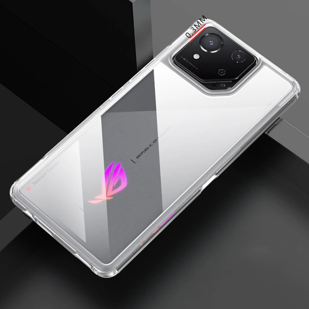 Clear-Acrylic-Case-for-Asus-ROG-Phone-8-Pro-Luxury-Silicone-Protection ...