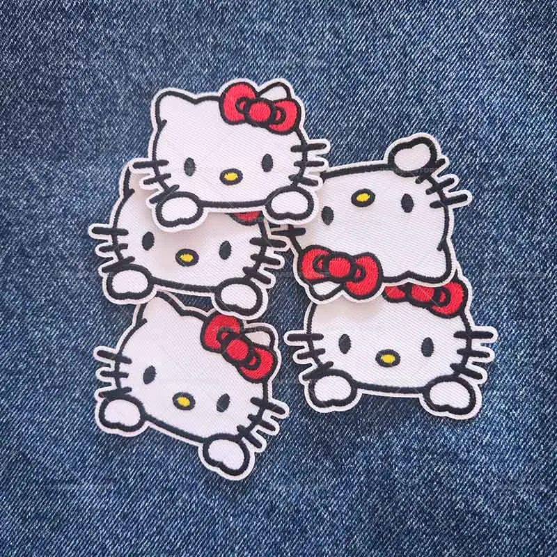 Hello-Kitty-Iron-on-Embroidered-patches-For-Clothes-Hot-Cartoon-Cute ...