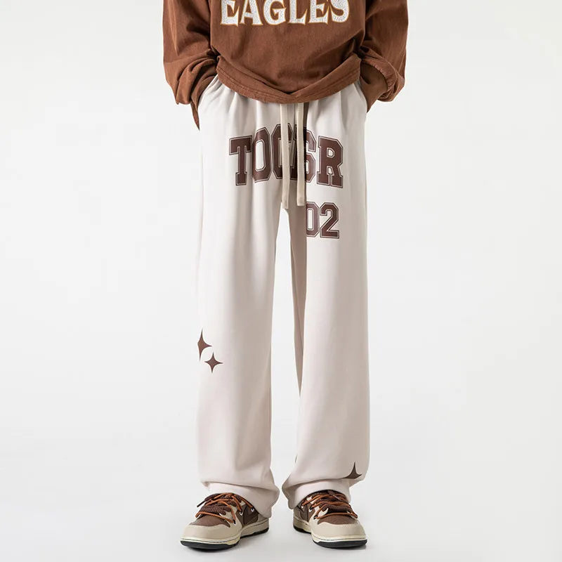 2023-New-Casual-Pants-American-Style-Letter-Print-Straight-Sweatpants ...