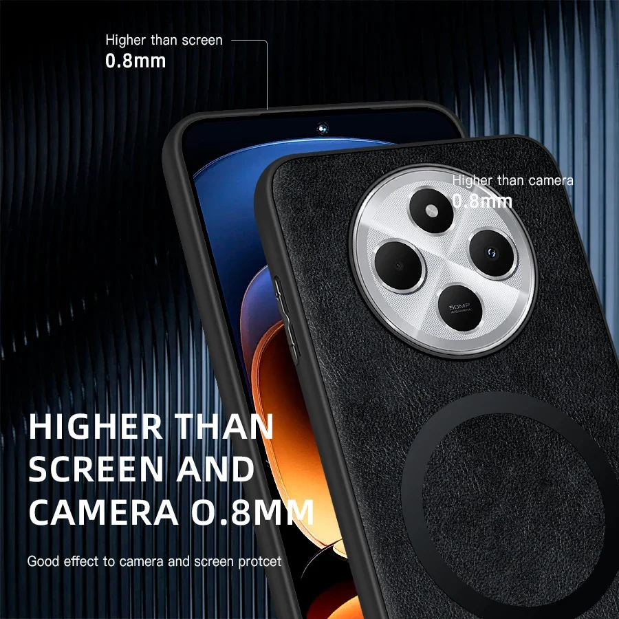 Elegant Leather Wireless Charging Magnetic Case - Soft Back Cover for ...