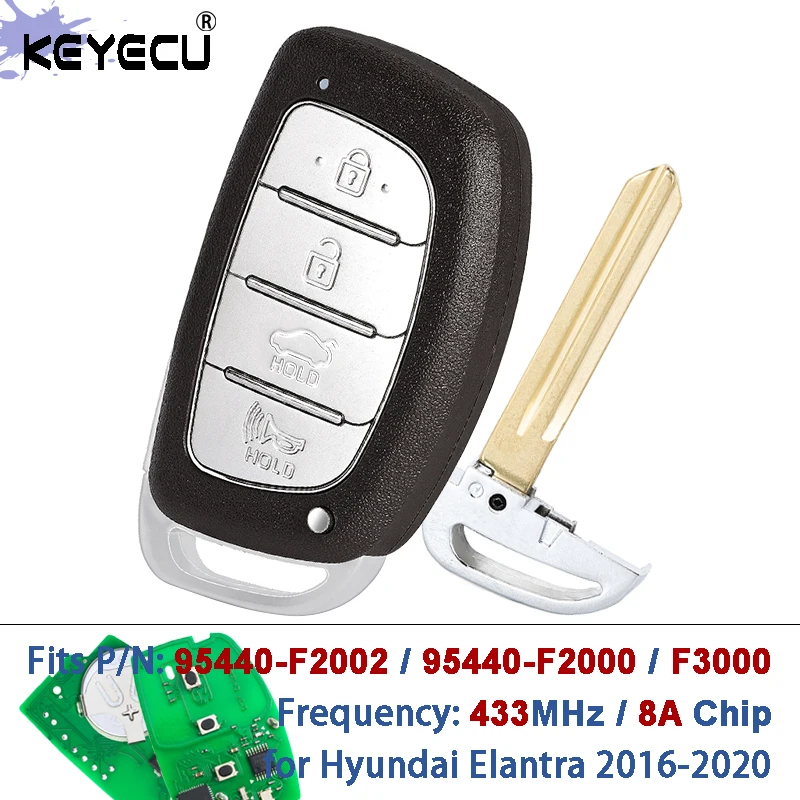 KEYECU 95440-F2002 95440-F2000 95440-F3000 433MHz 8A Chip Smart Keyless ...