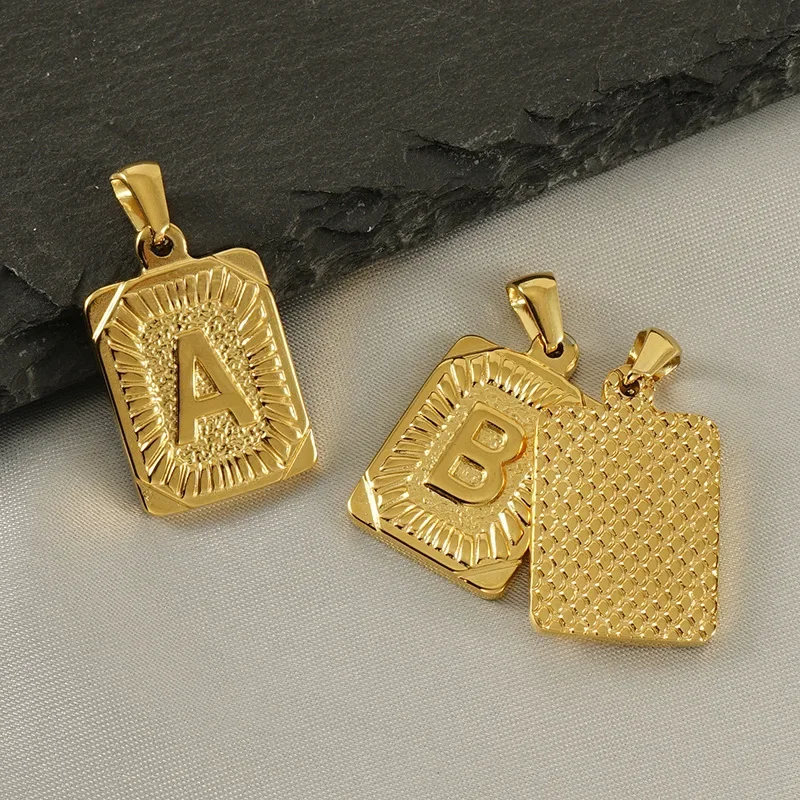 Square-Letter-Stainless-Steel-18K-Gold-Plated-26-A-Z-Initials-Pendant ...