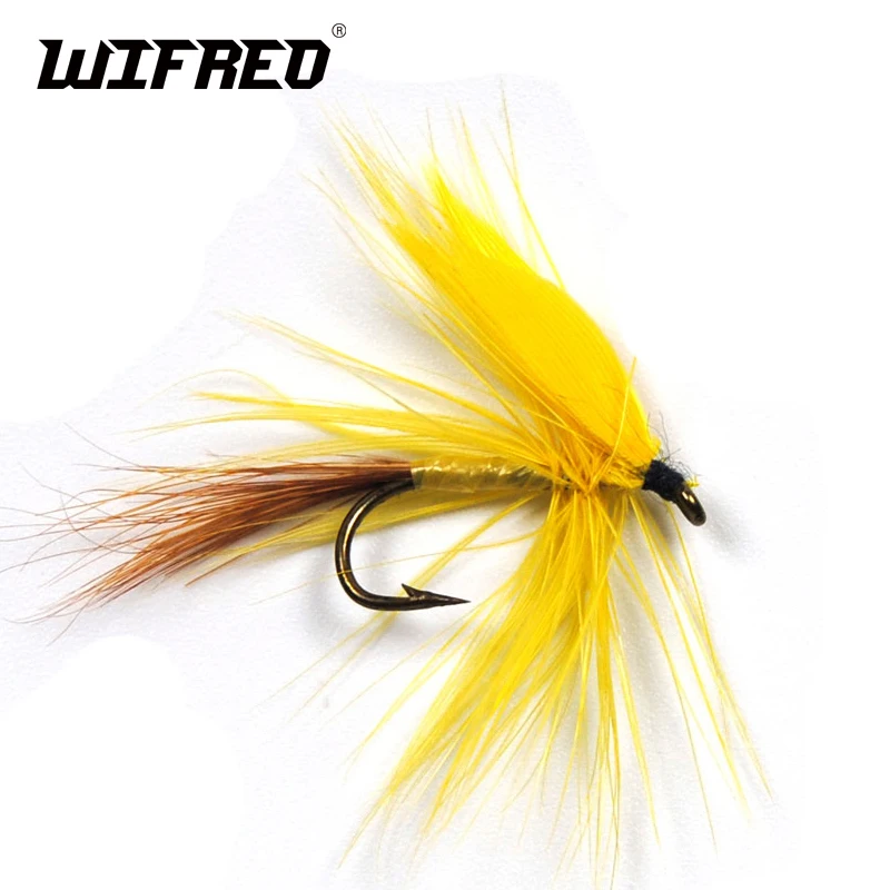 Wifreo 6PCS Yellow Fan Wing Drake Mayfly Dry Fly Stream Trout Flies Wet ...