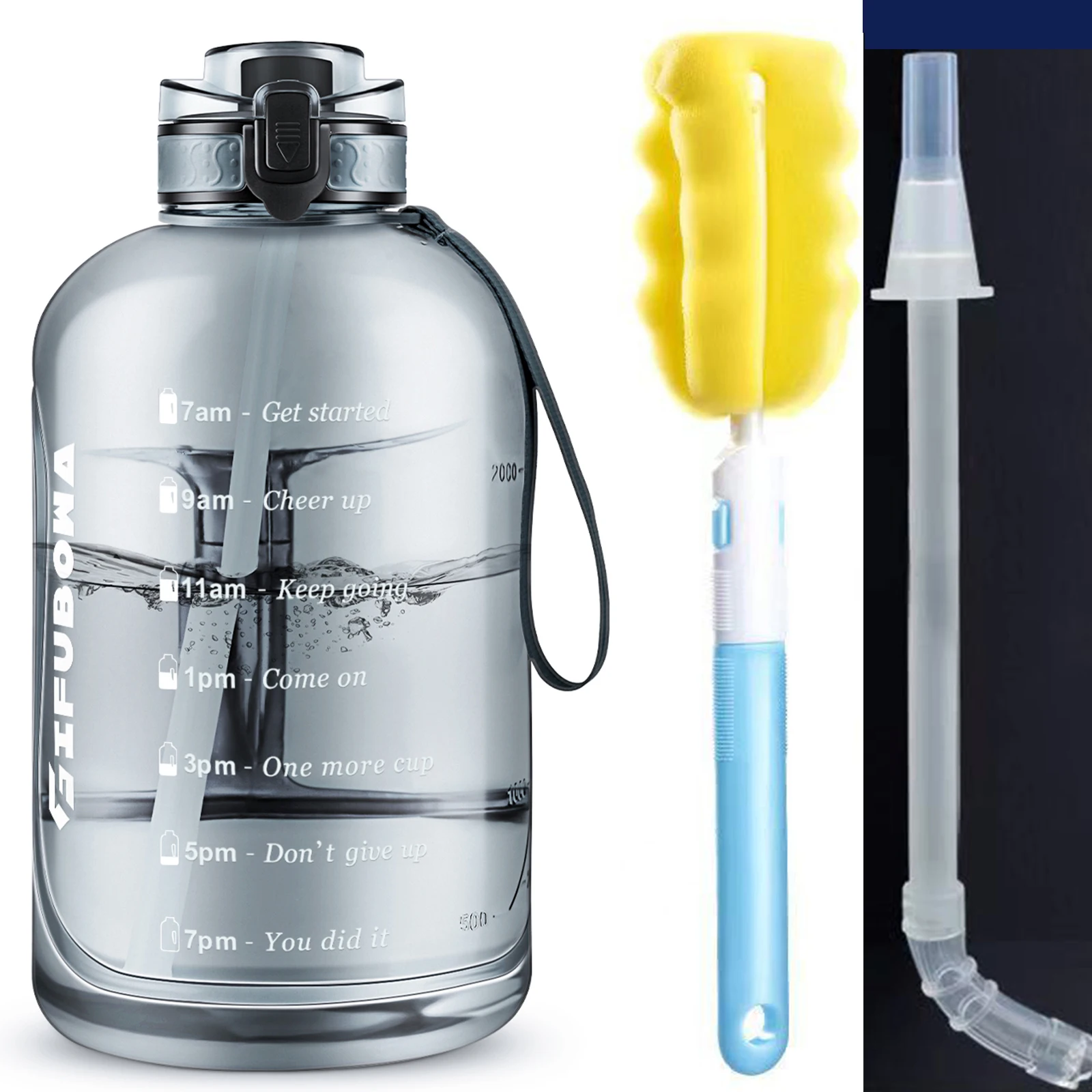 Botellas-de-agua-de-3-litros-con-tiempo-para-beber-Pajita-motivacional ...