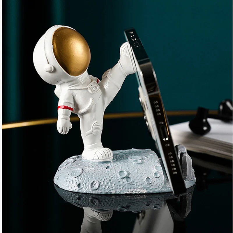 Cute Cell Mobile Phone Stand Holder Resin Astronauts Ornaments Spaceman ...