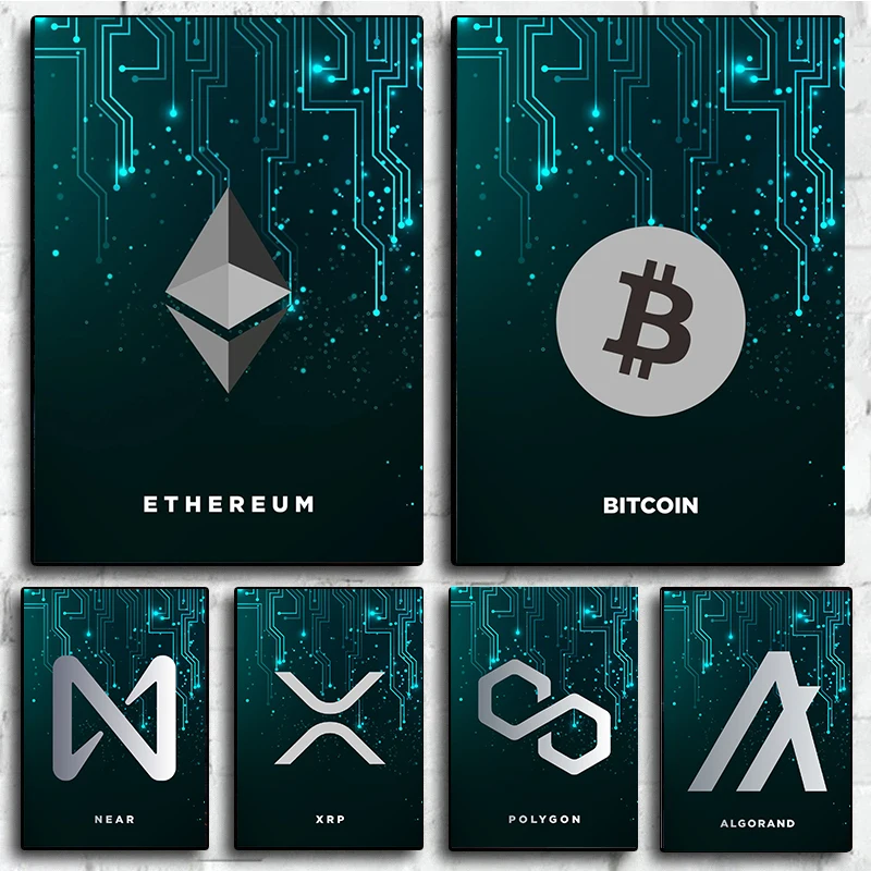 Neon-Effect-Ethereum-Bitcoin-Posters-and-Prints-ETH-BTC-Virtual-Coins ...