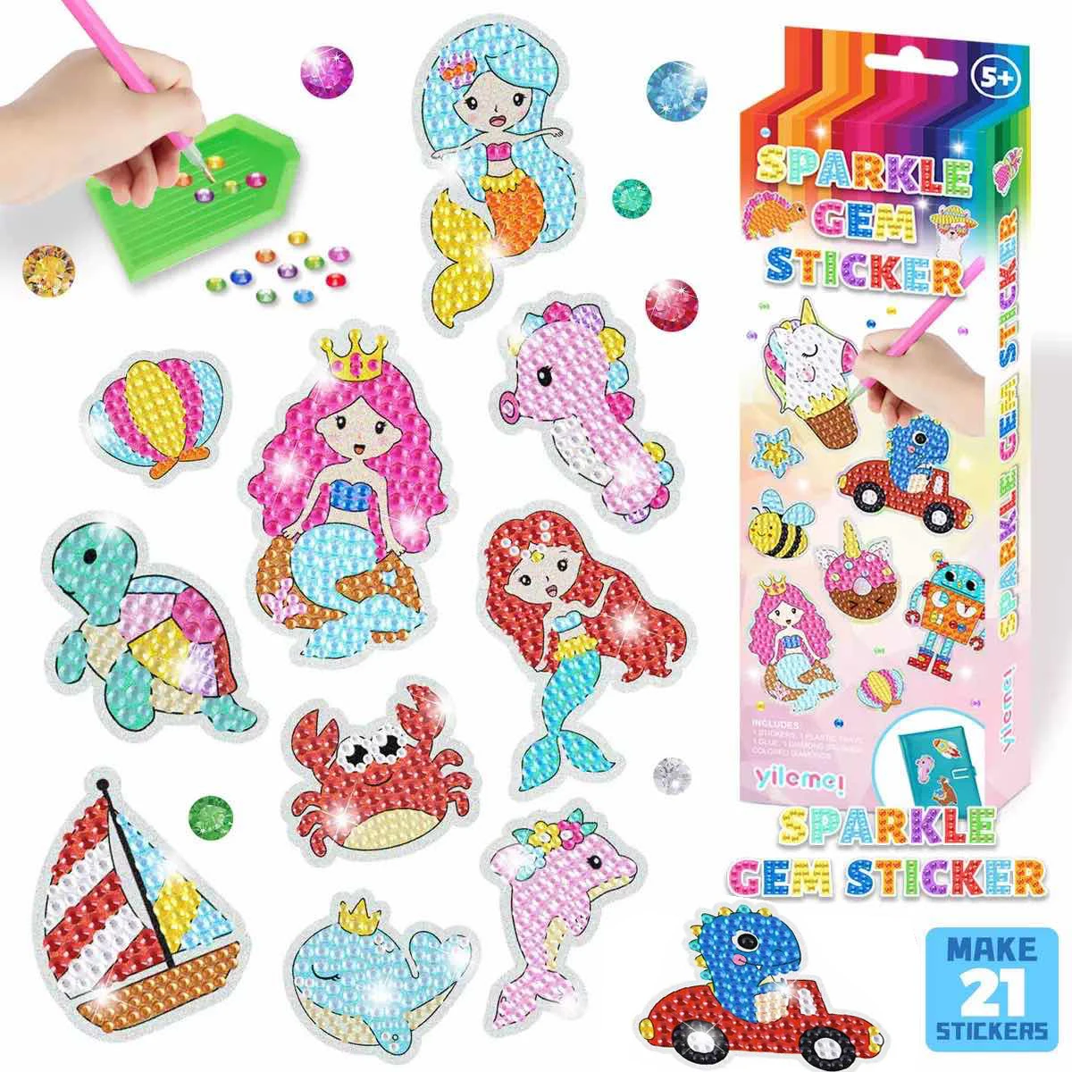 Good-Quality-GEM-5D-Diamond-Painting-Stickers-Kit-Kids-Handmade-With ...