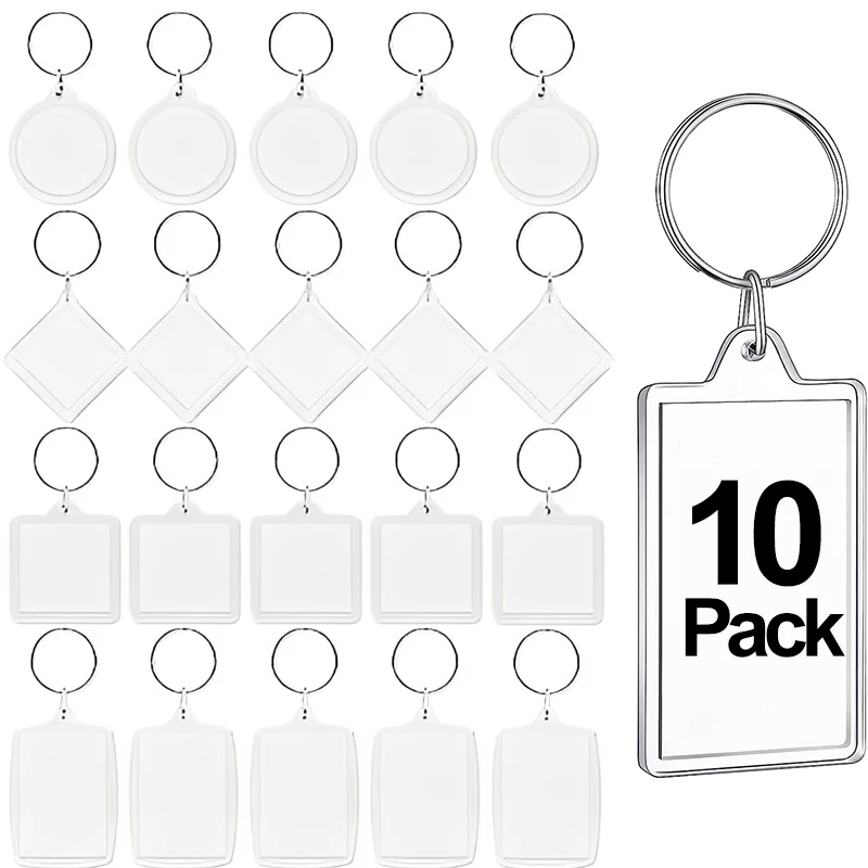1-5-10Pcs-DIY-Acrylic-Insert-Keychains-Blank-Custom-Insert-Photos ...