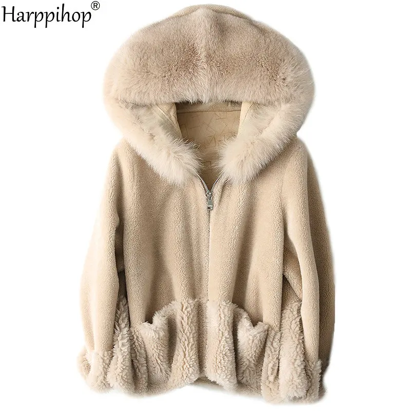 Harppihop-Echte-schapenbontjas-jas-overjas-dames-winterwarme-echte ...