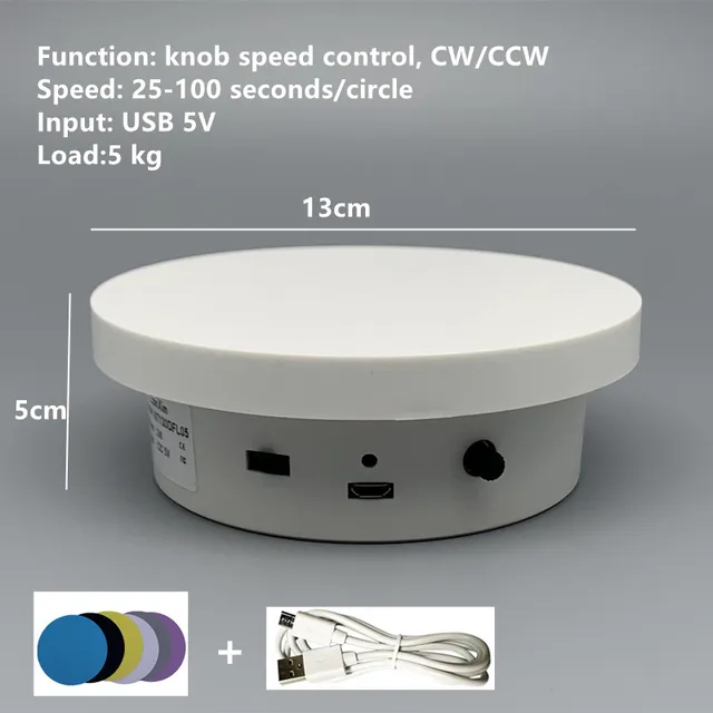 USB Electric Knob Speed 360 Degree Photography Turntable Rotating ...