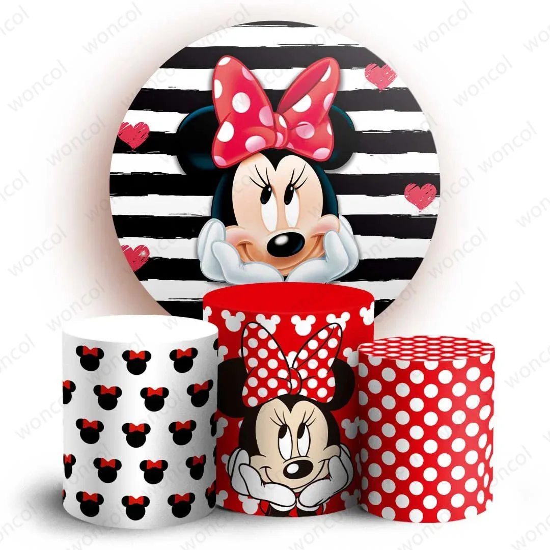 Minnie Mouse Round Backdrop Girls Birthday Backdrop Minnie Mouse ...