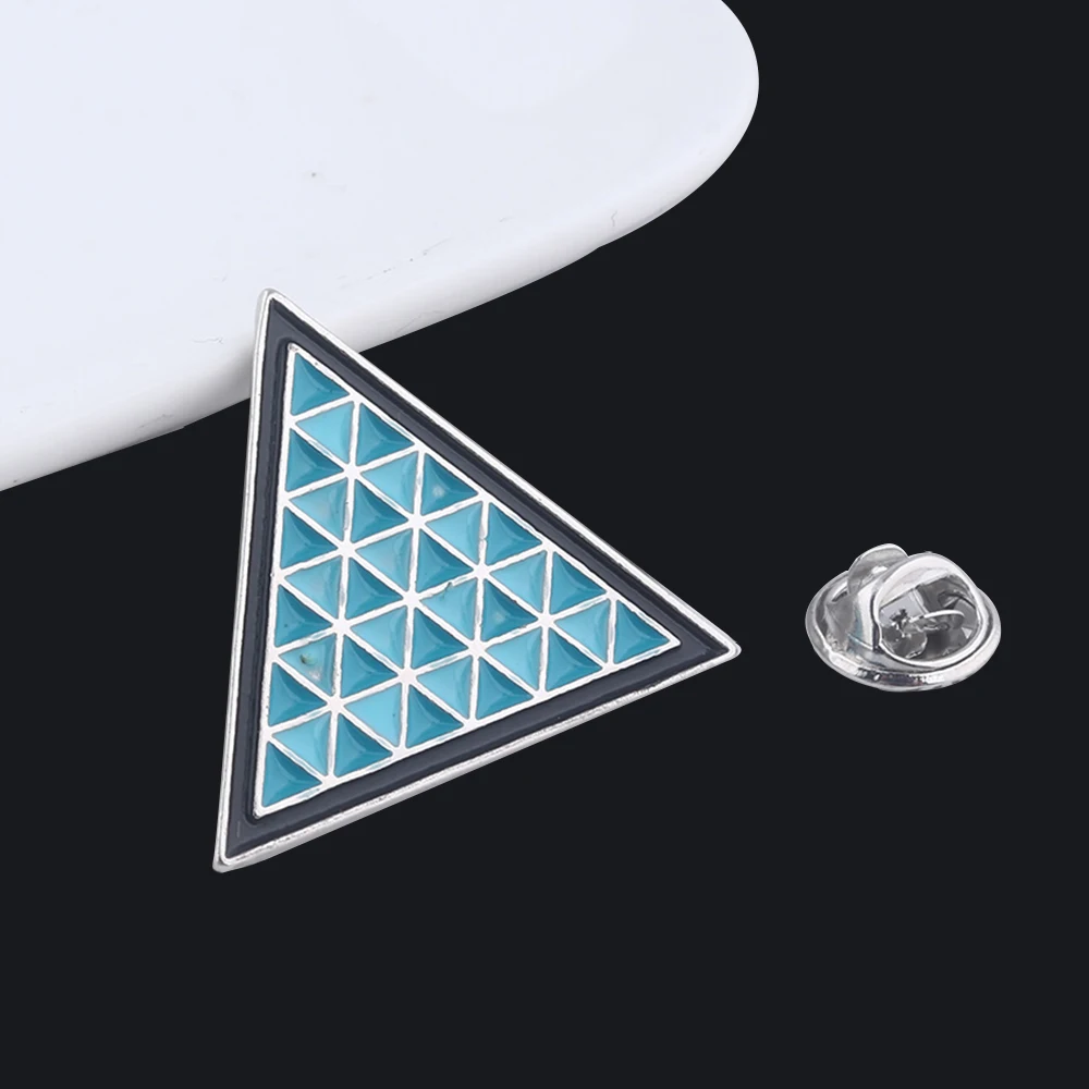 Moive-Detroit-Become-Human-Badge-Brooch-Blue-Triangle-Enamel-Pins-For ...